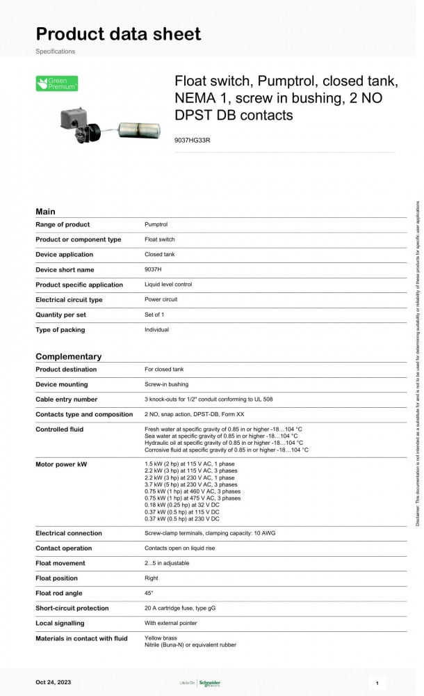 9037HG33R technical document page 1