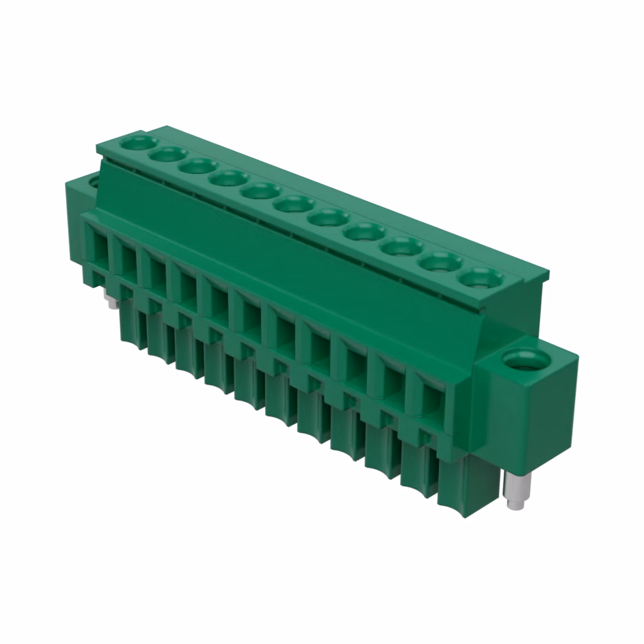 3.81mm Pitch Eurostyle Vertical Plug, with Retention Screws and Standard  Imprinting, Rear Wire Entry, Green Housing, 11 Circuits for sale