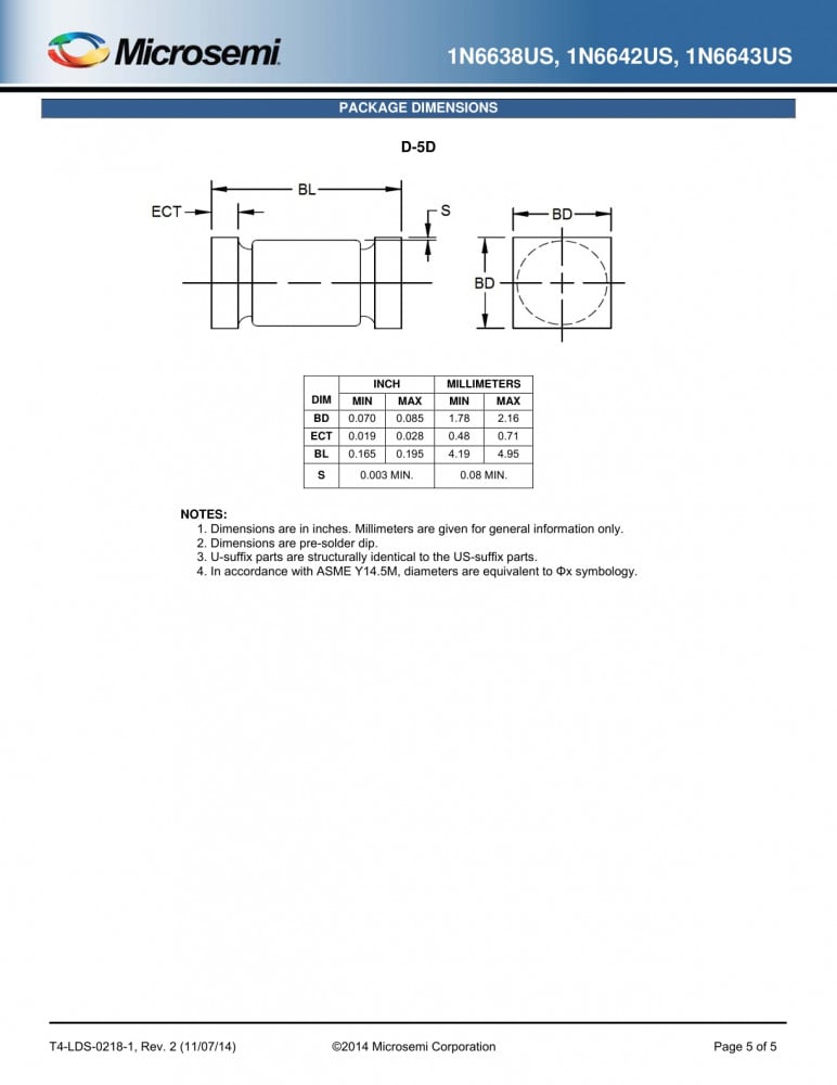JANTX1N6642US/TR datasheet page 5