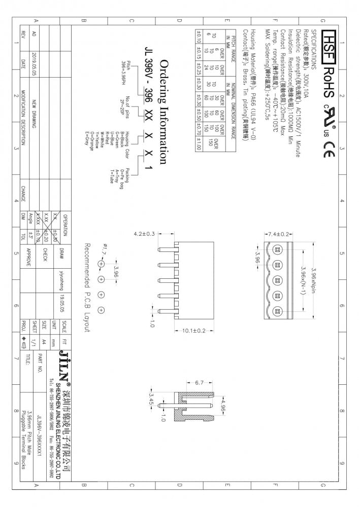 JL396V-39612O01 technical specification preview