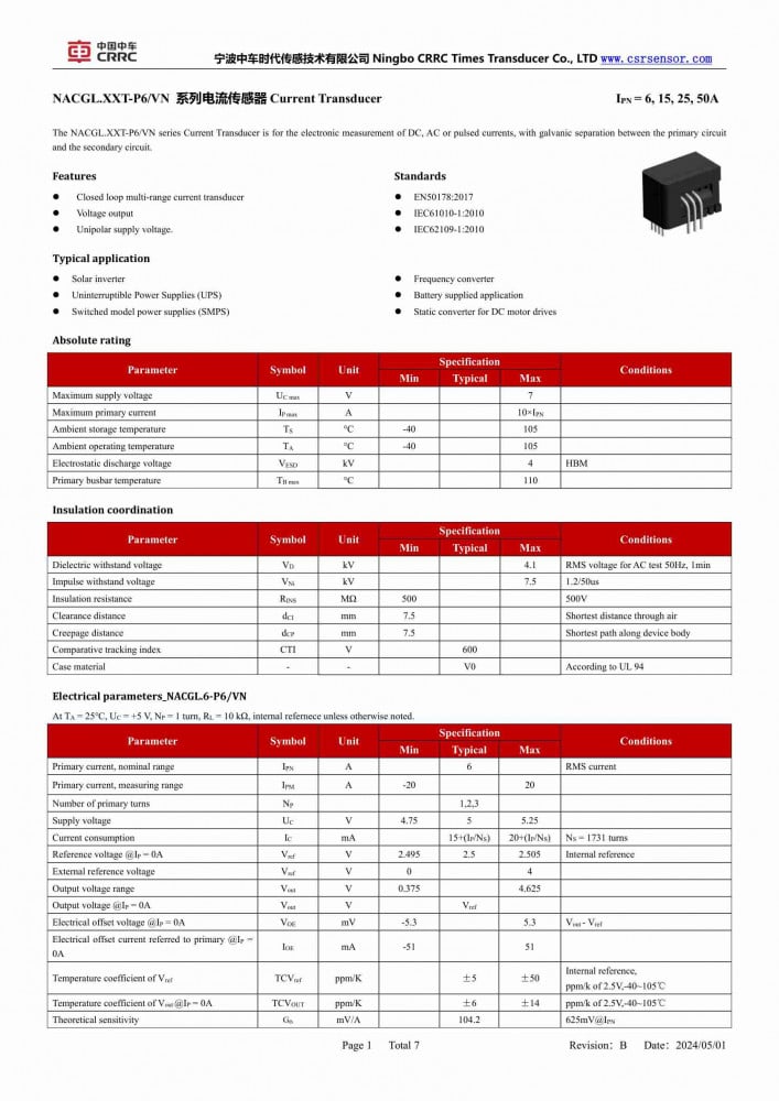 NACGL series datasheet page 1