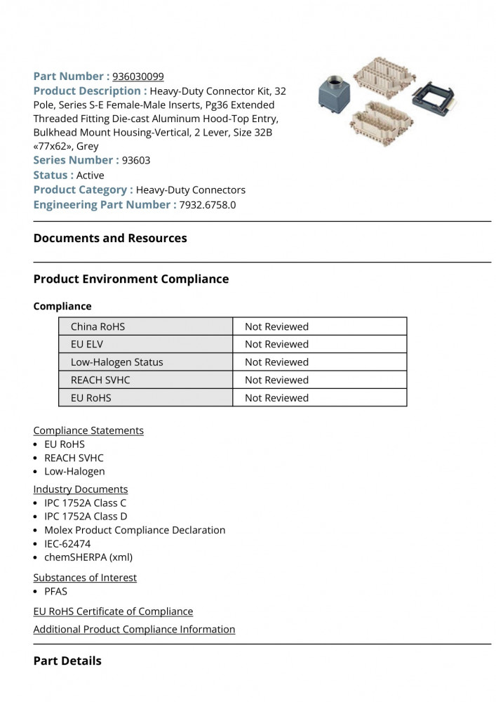 MOLEX 936030099 technical document image 1