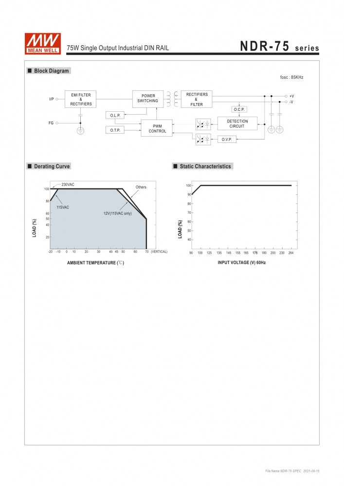 MEAN WELL NDR-75-12 datasheet page 3