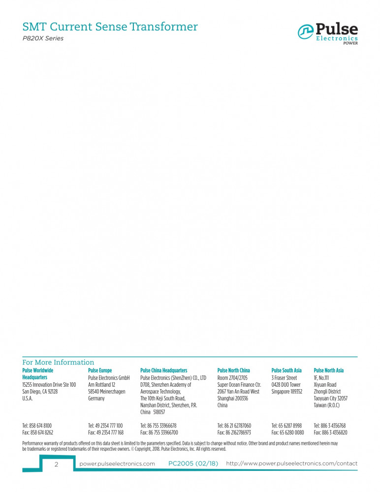 PULSE P8208NLT datasheet page 2