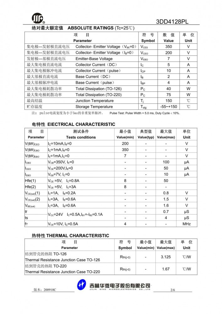 3DD4128PL datasheet page 2