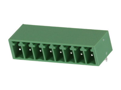 3.50mm Pitch Eurostyle Right-Angle PCB Header, Green Housing, 8 Circuits for sale