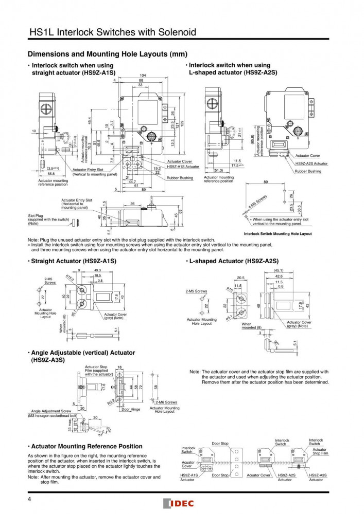 IDEC HS1L technical document page 4