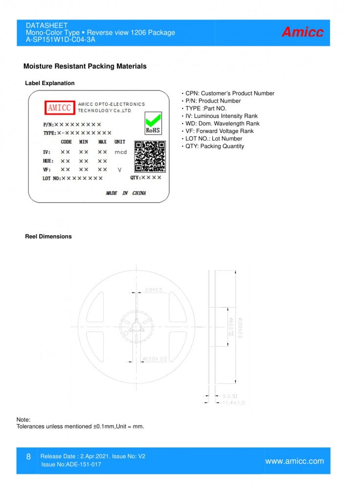 A-SP151W1D-C04-3A datasheet page 8