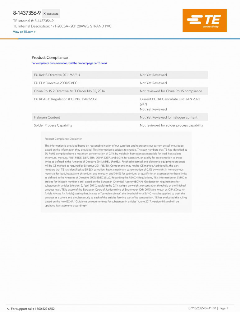Technical document image associated with product 171-20CSA