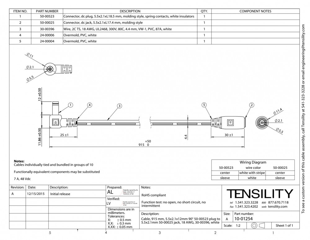 Tensility International 10-01254 product drawing
