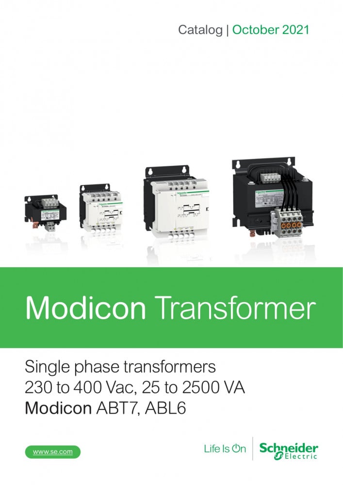 Schneider Modicon transformer documentation page 1