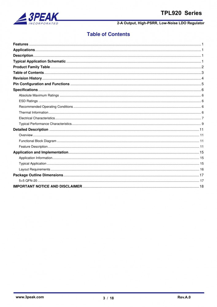 TPL920ADJ-QF7R datasheet page 3