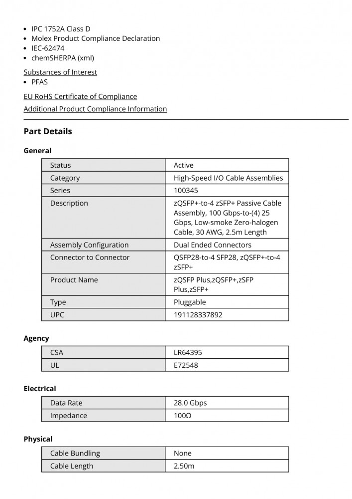 MOLEX product specification page 2
