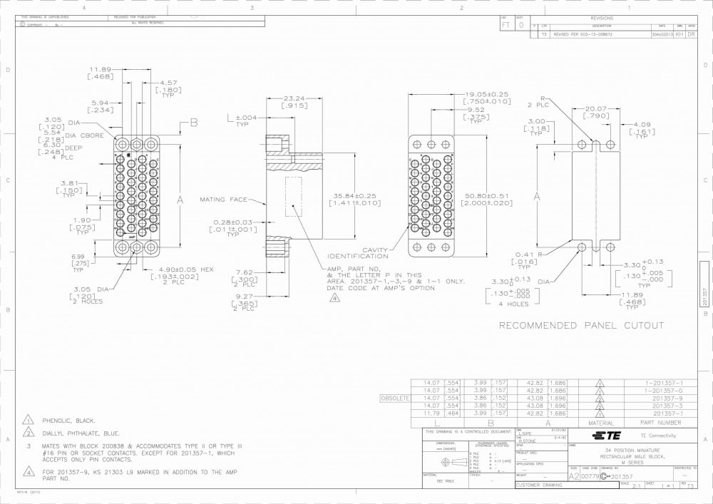 TE Connectivity 201357 drawing preview