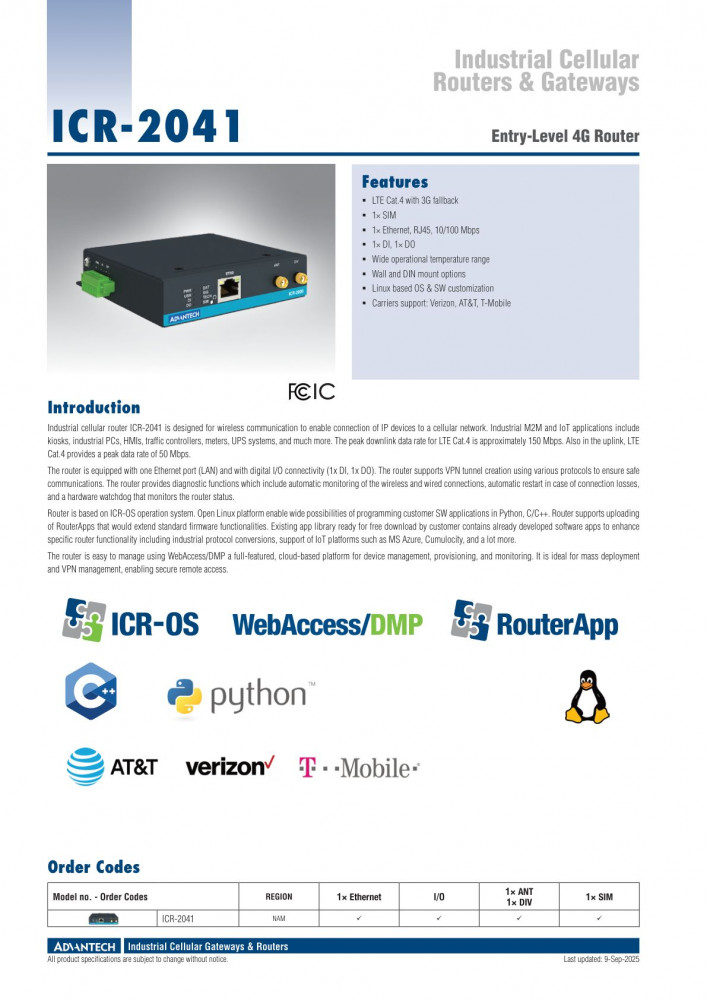 ICR-2041 technical documentation page 1