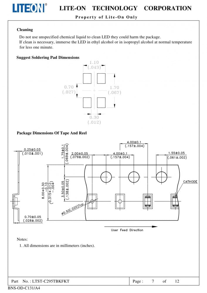 LTST-C295TBKFKT datasheet page 7