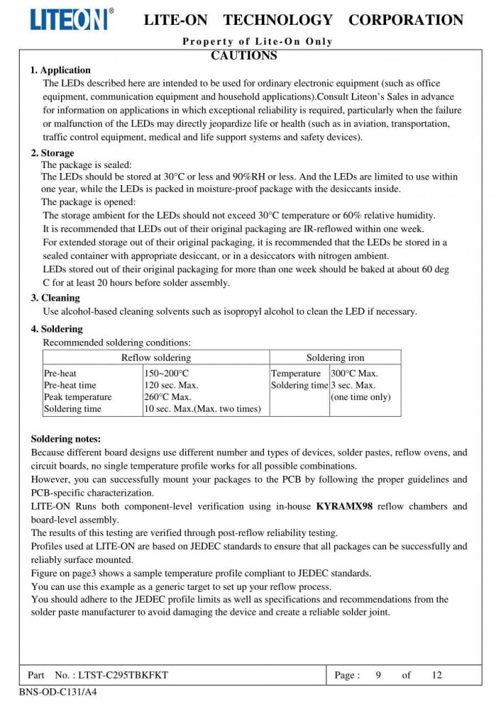 LTST-C295TBKFKT datasheet page 9