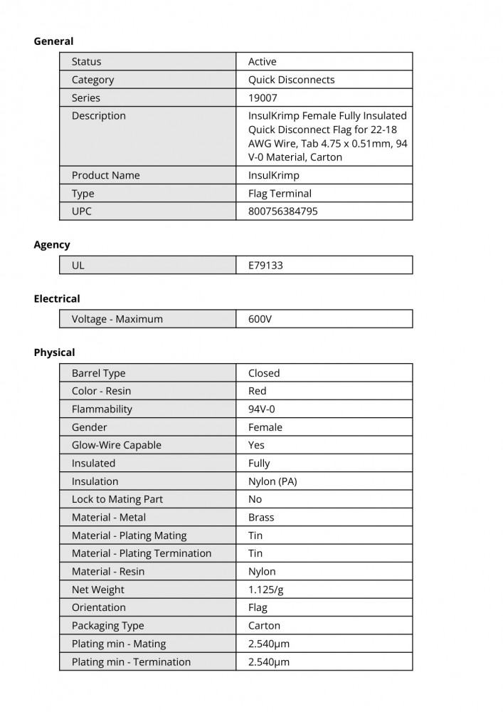 MOLEX 190070067 product document image, page 2