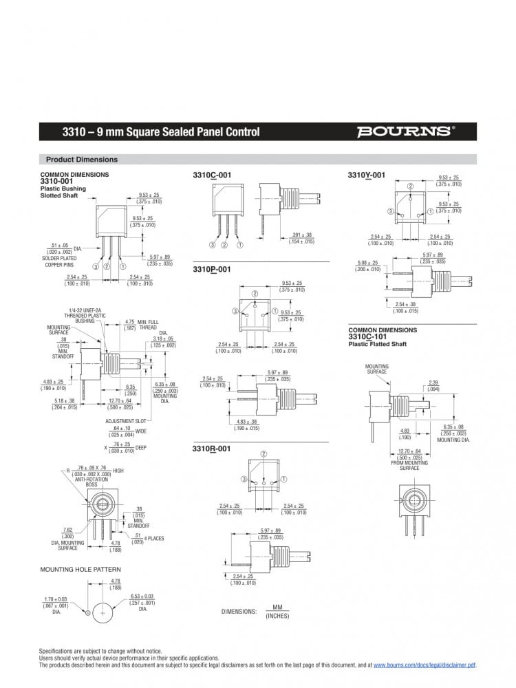 BOURNS 3310 datasheet page 3