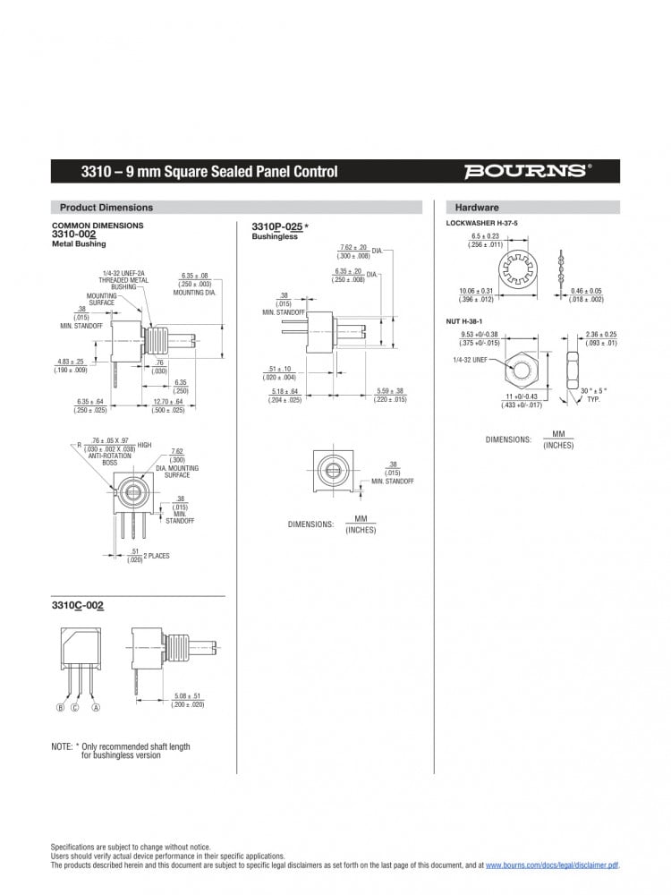 BOURNS 3310 datasheet page 4