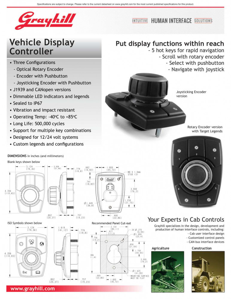 Grayhill 3J0115-200 technical document page 1