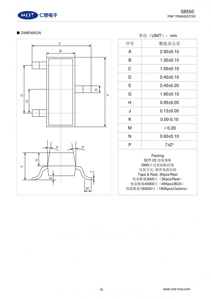 S8550/2TY/0.4 datasheet page 3