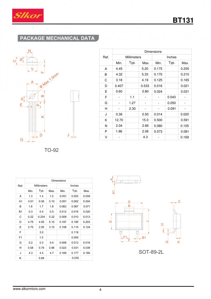 BT131-800 datasheet page 4