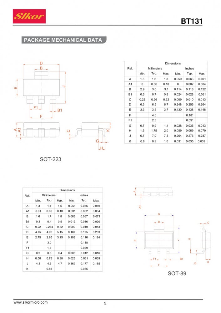BT131-800 datasheet page 5