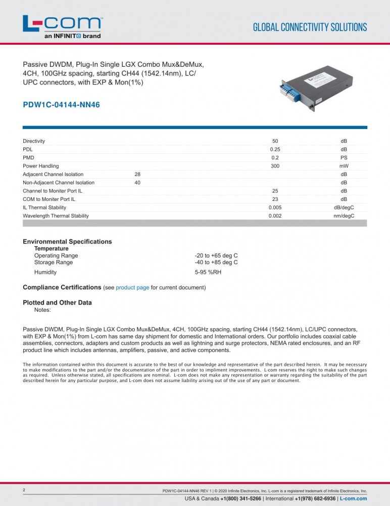 PDW1C-04144-NN46 technical documentation page 2