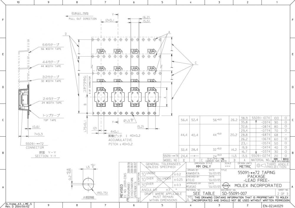 Molex 55091 drawing page 3