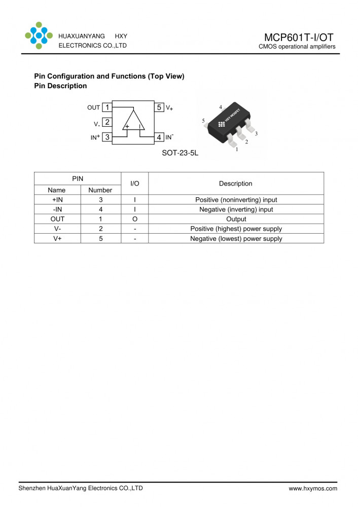 MCP601T-I/OT-HXY datasheet page 2