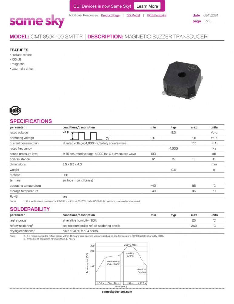 CMT-8504-100-SMT-TR technical document page 1
