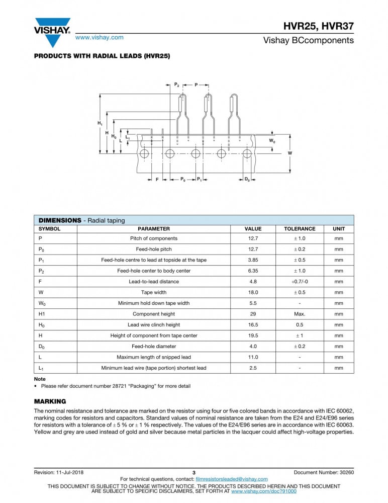 Vishay HVR37 datasheet page 3