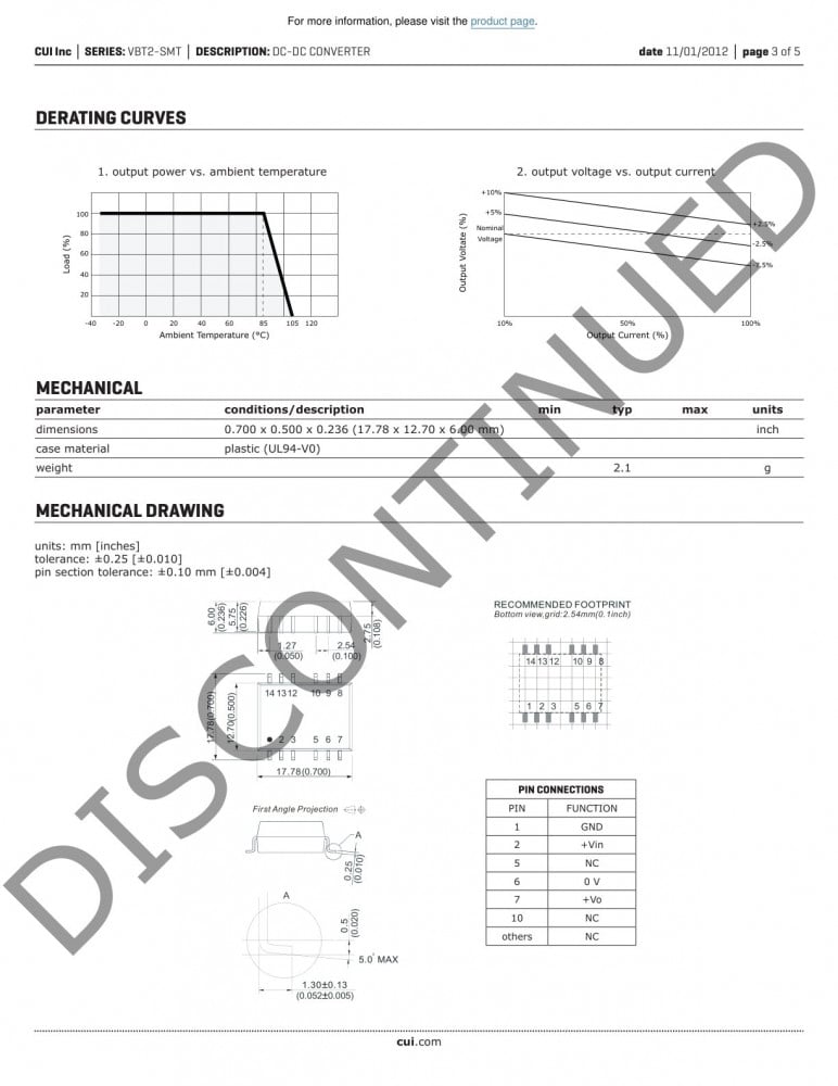 VBT2-SMT datasheet page 3