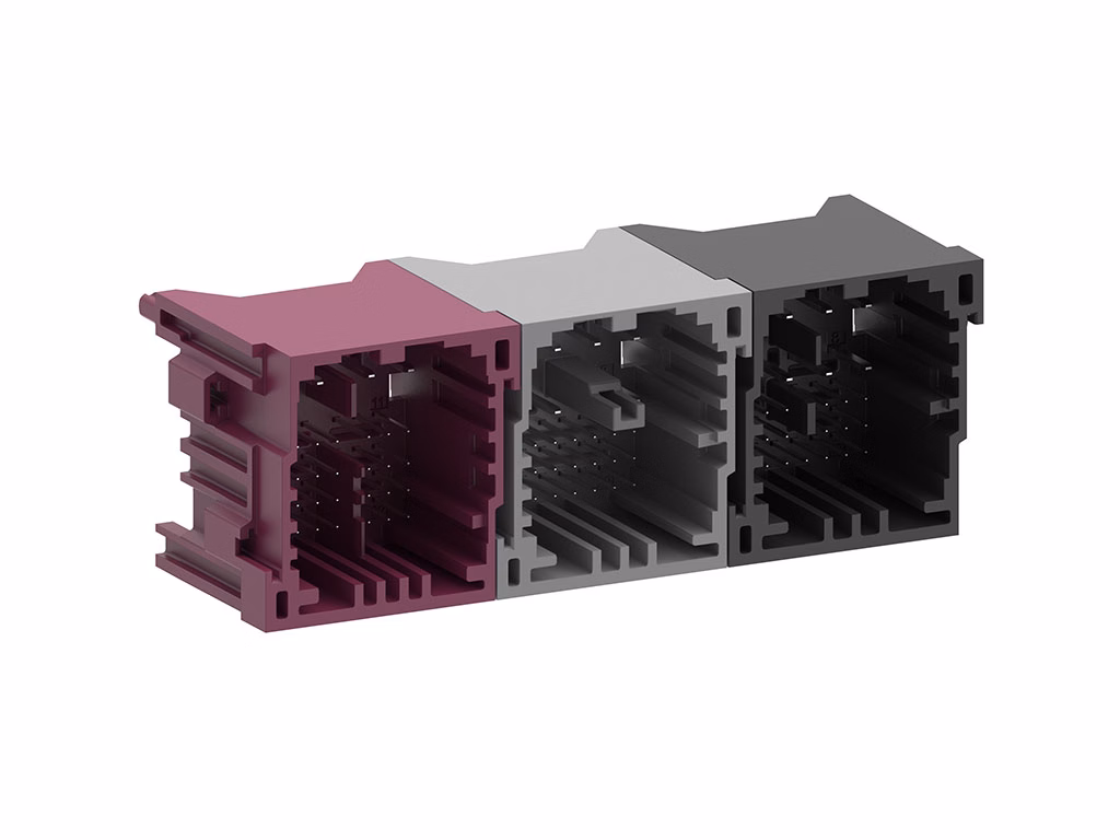 stAK50h 3 Bay Vertical Hybrid Header, 87 Circuits, Bay 1: 32 Circuits/Key 4/Purple; Bay 2: 28 Circuits/Key 1/Dark Gray; Bay 3: 27 Circuits/Key 1/Black; Tube for sale