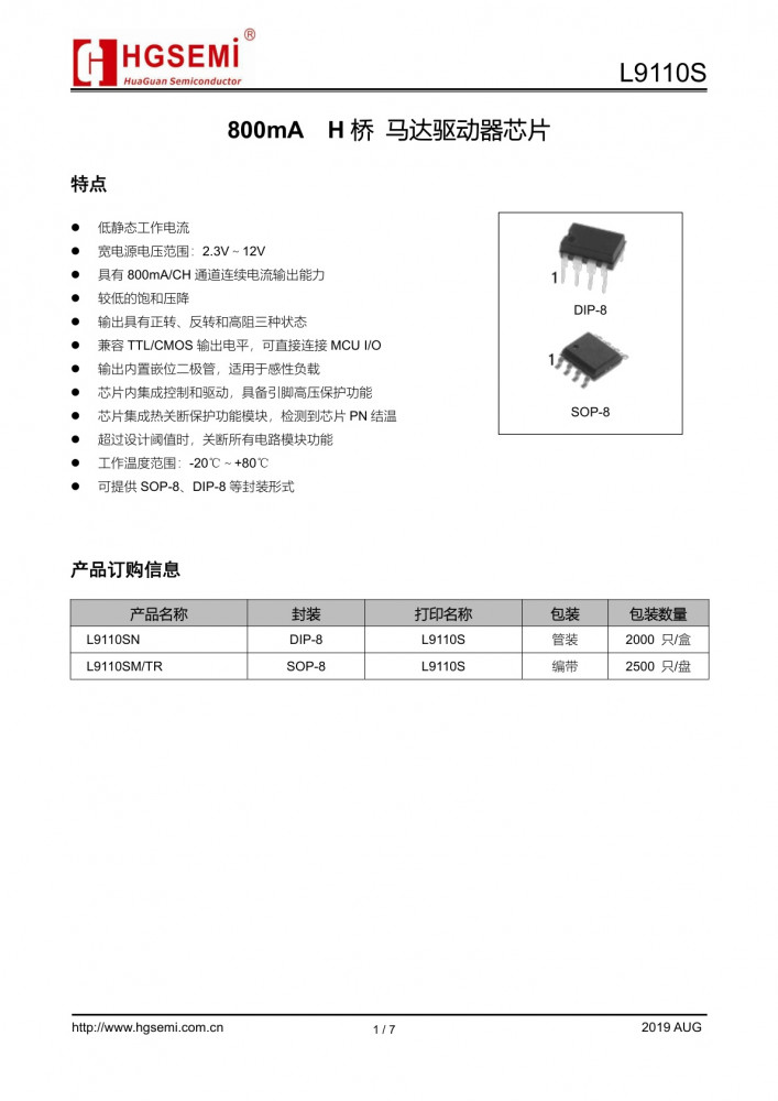 L9110SM/TR datasheet page 1