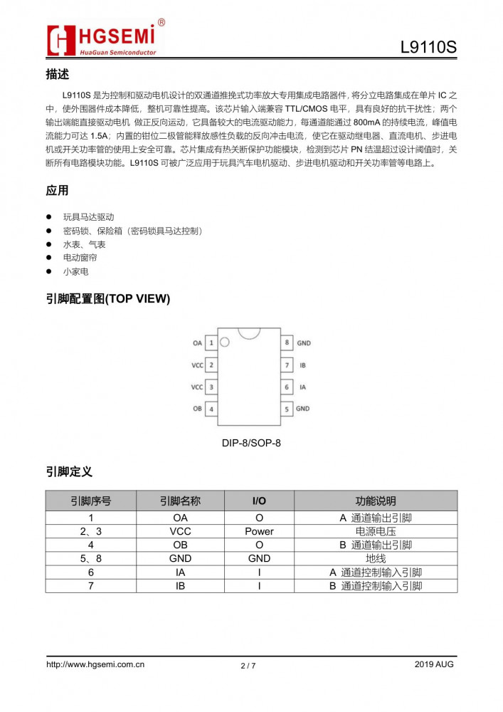 L9110SM/TR datasheet page 2