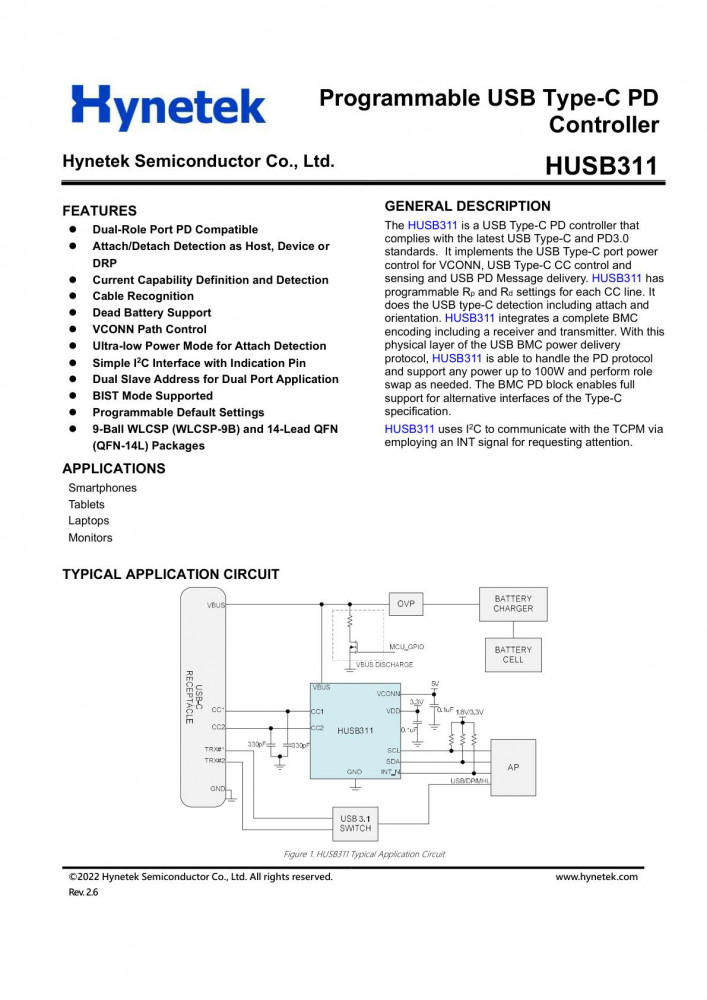 HUSB311BLA datasheet page 1