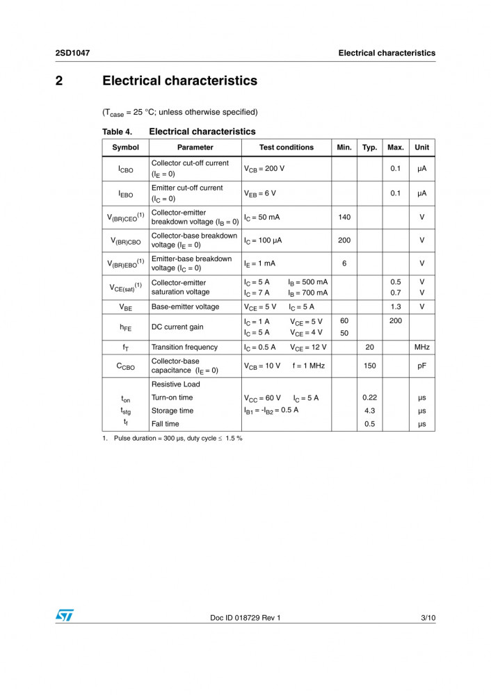 2SD1047 datasheet page 3