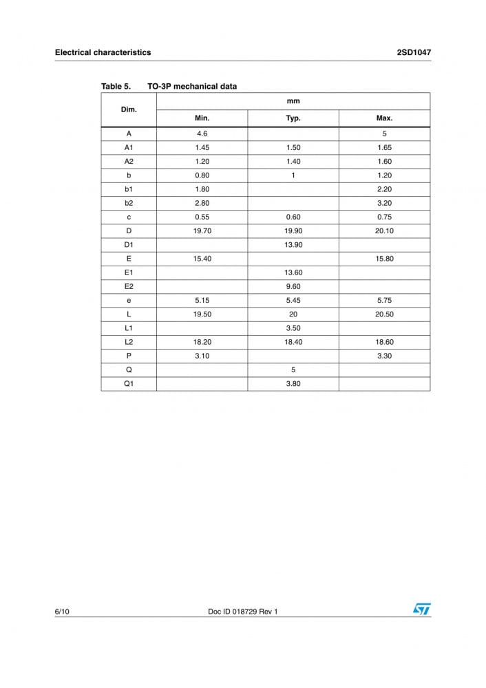 2SD1047 datasheet page 6