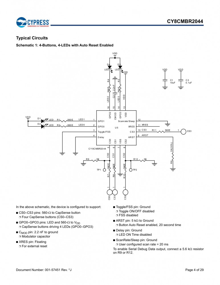 CY8CMBR2044 datasheet page 4