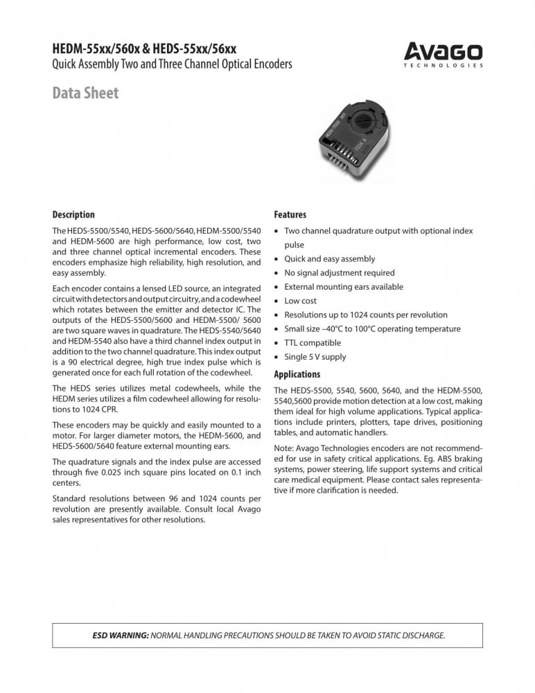 HEDM-5500 datasheet page 1