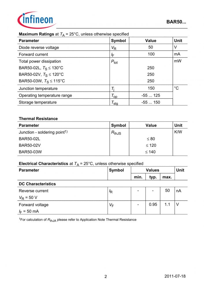 BAR5002VH6327XTSA1 datasheet page 2