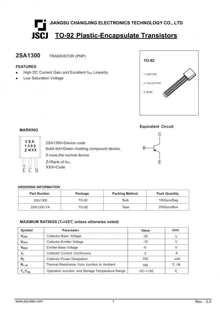 2SA1300-TA datasheet page 1