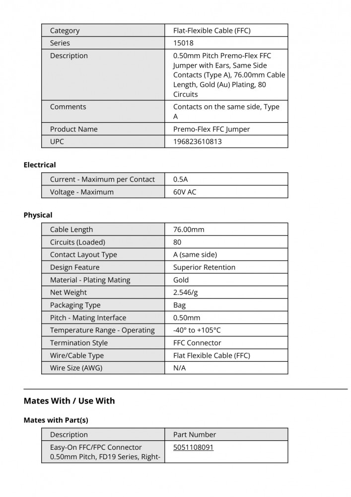 Product specification page 2