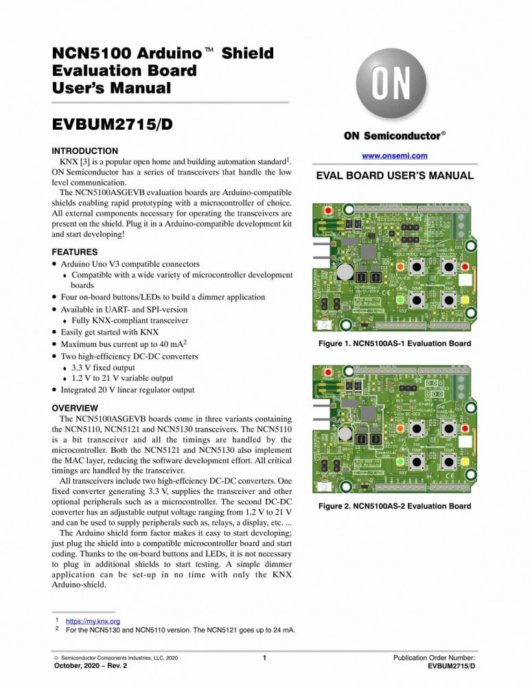 NCN5121ASGEVB manual page 1