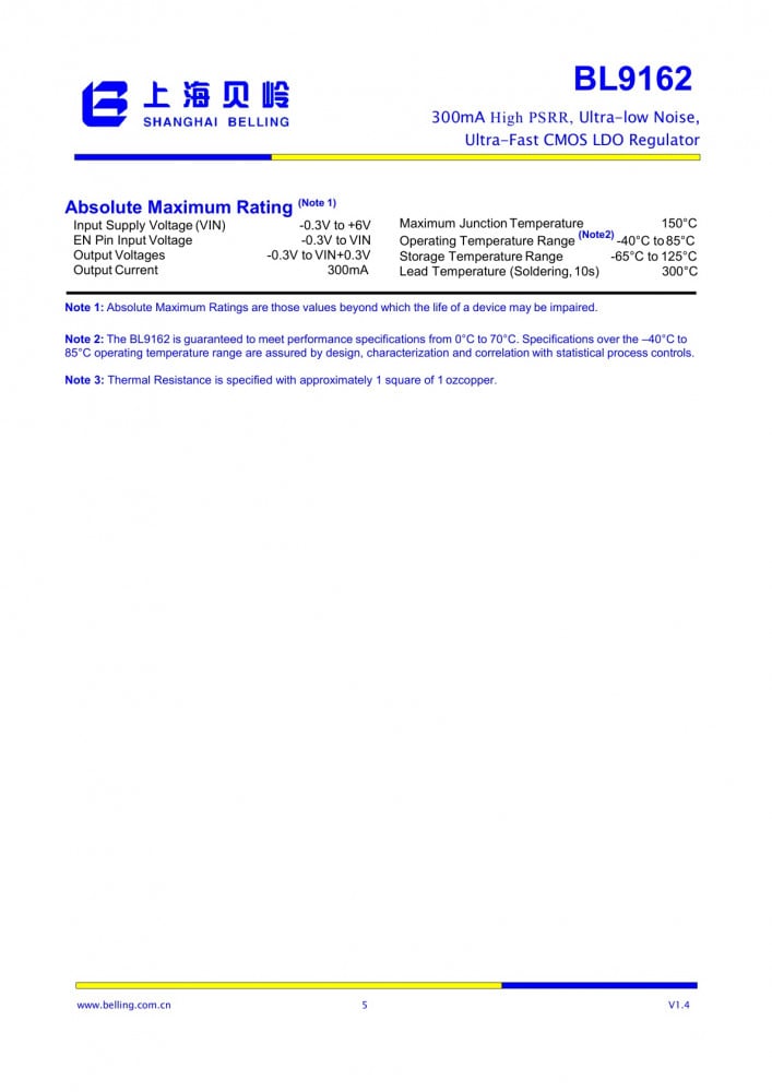 BL9162 datasheet page 5