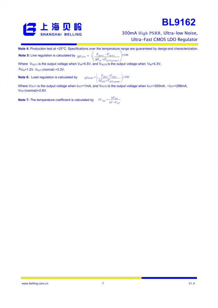 BL9162 datasheet page 7