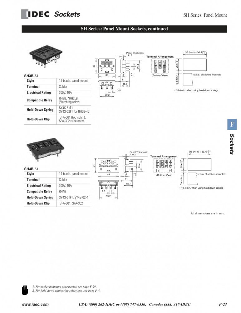 IDEC relay socket catalog page 3