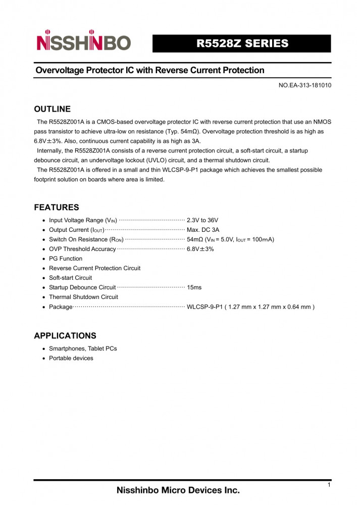 R5528 datasheet page 1